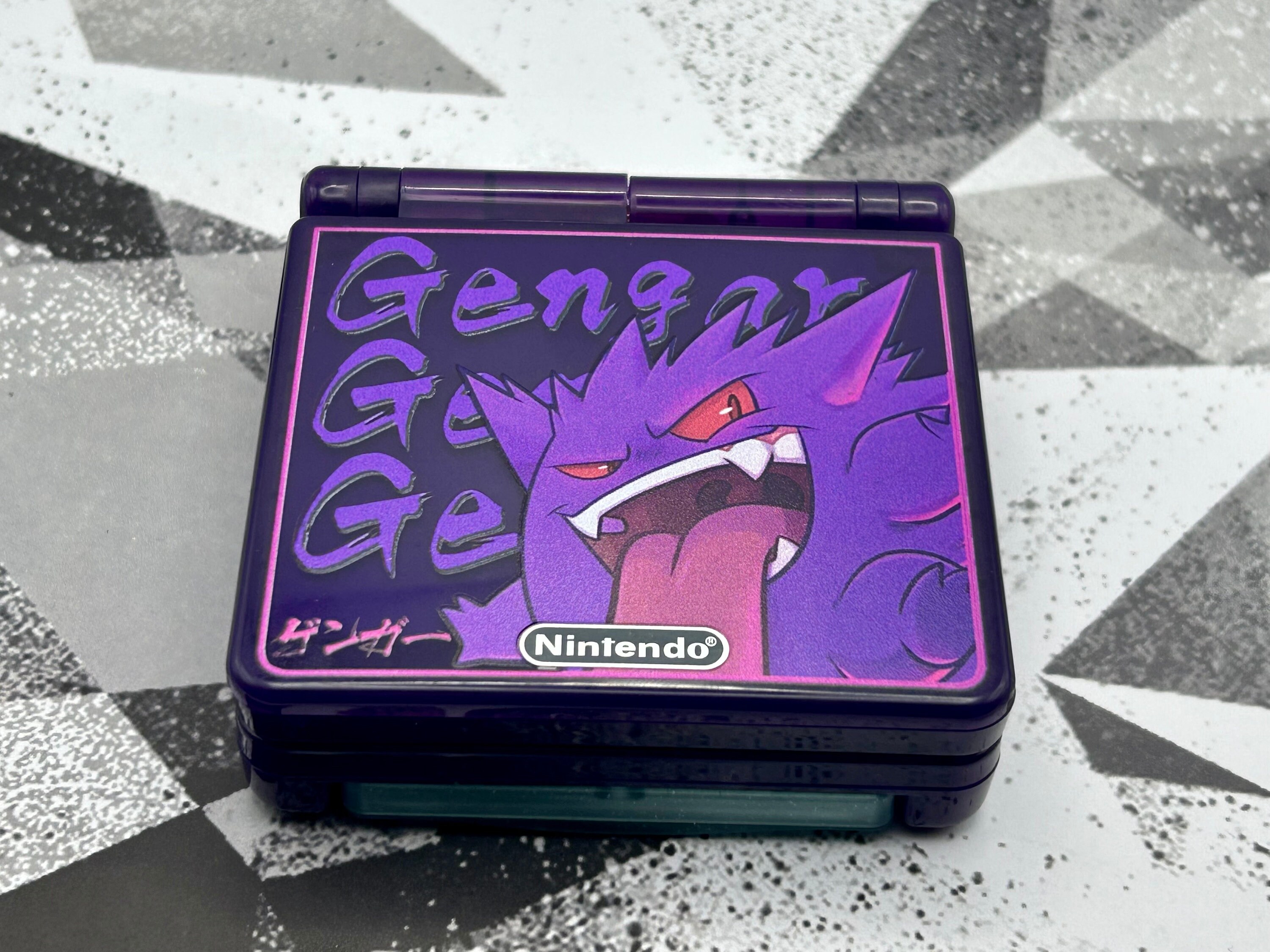 Gengar Custom Mirror Gloss Gameboy Advance SP Modded Gameboy Advance SP ...