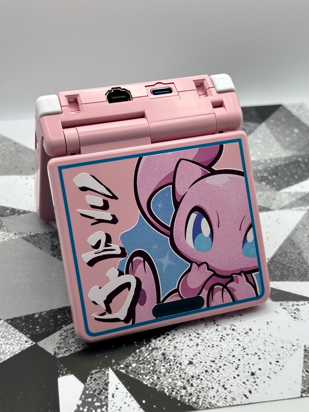 Mew Custom Mirror Gloss Gameboy Advance SP Modded Gameboy Advance SP ...