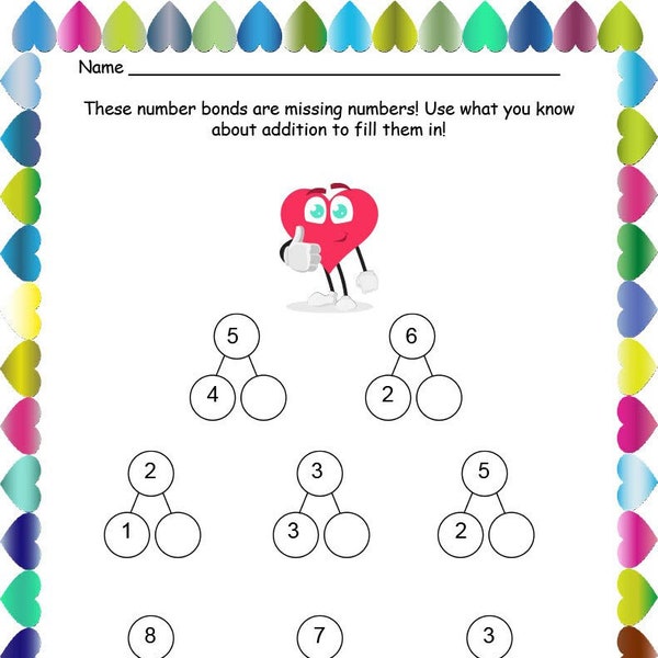 Number Bond Printable - Etsy