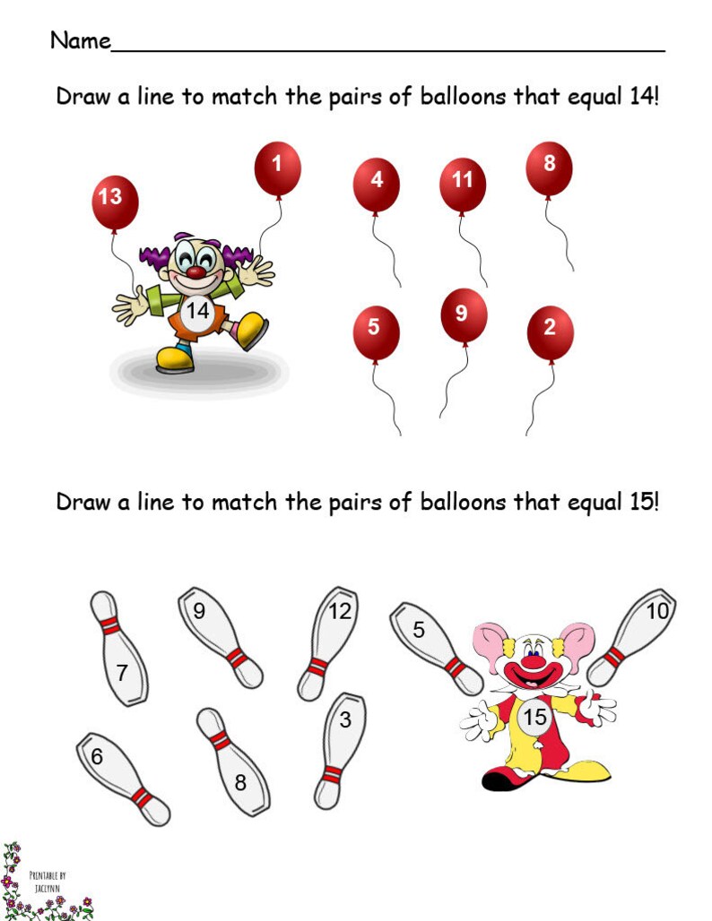 7 Printable Addition Worksheets, Single & Double Digits. Preschool ...