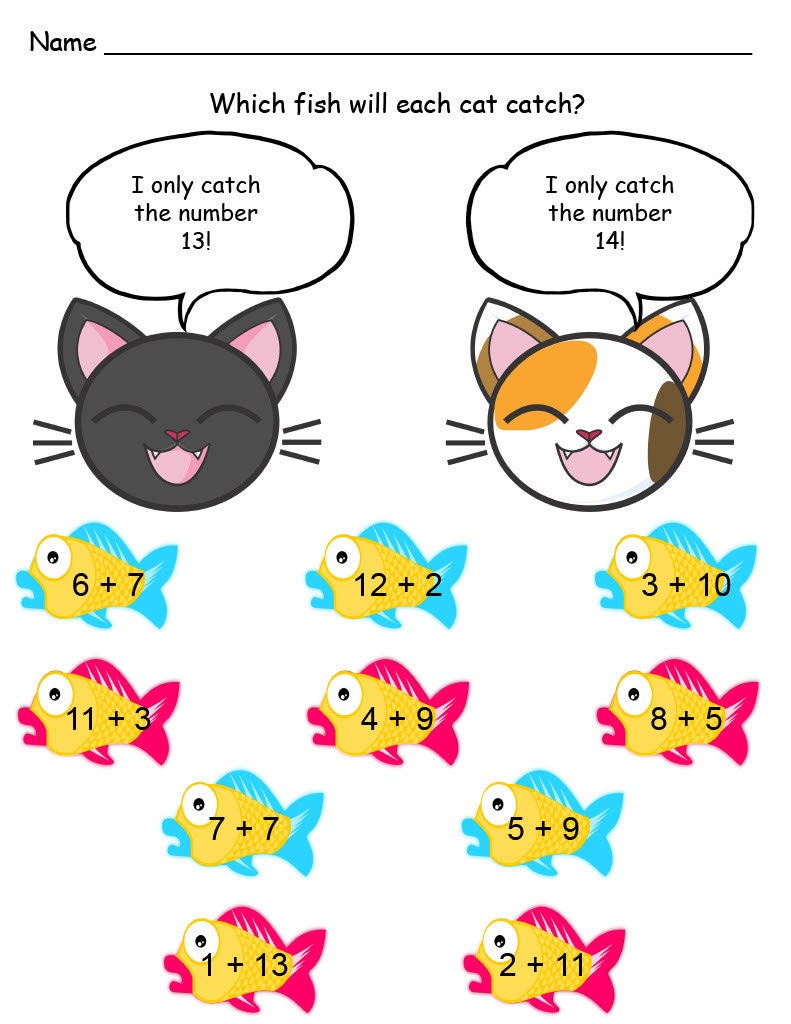 10 Printable Addition Worksheets, Single & Double Digits. Preschool ...