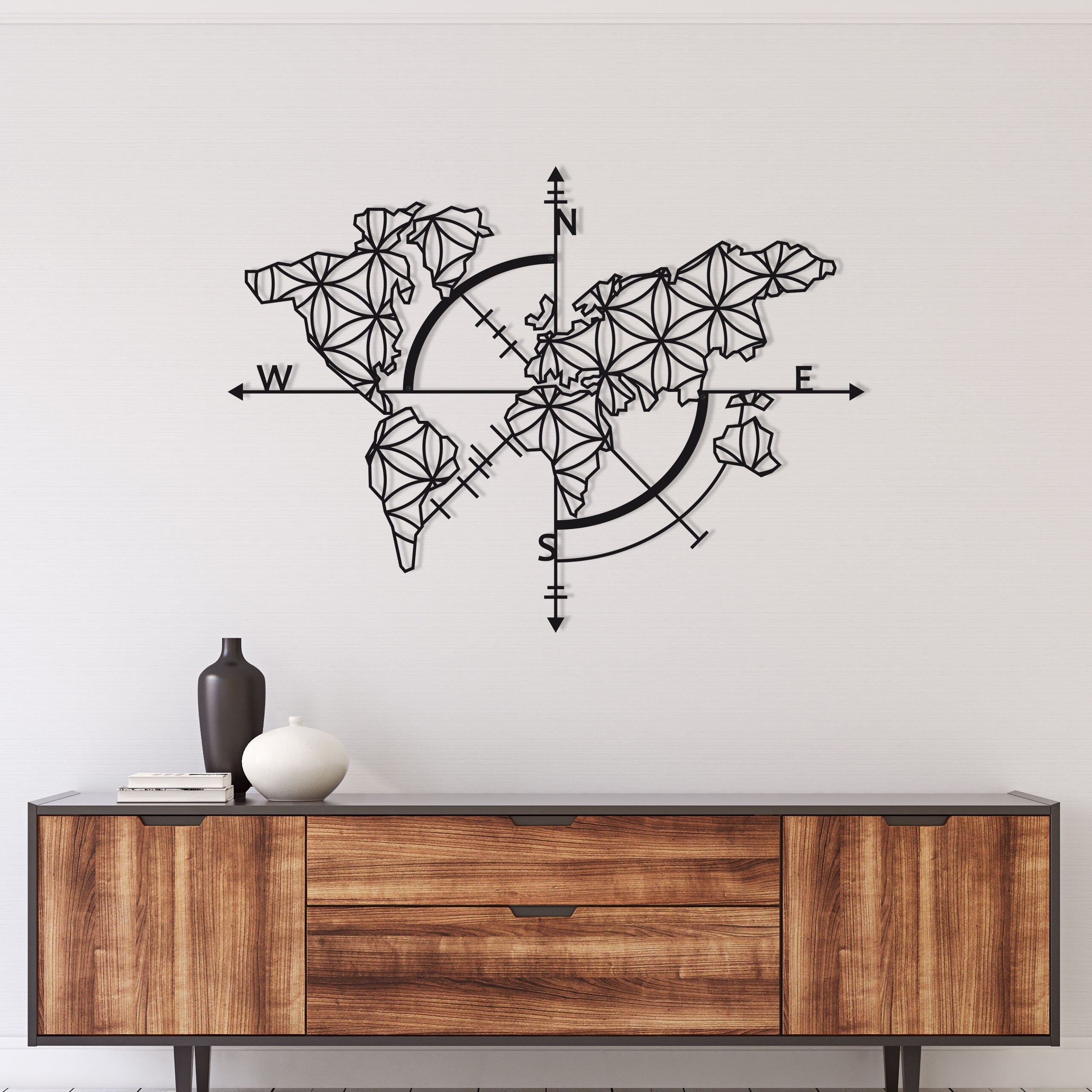 Handmade Metal World Map, Modern Wall Decor for Stylish Home and Office ...