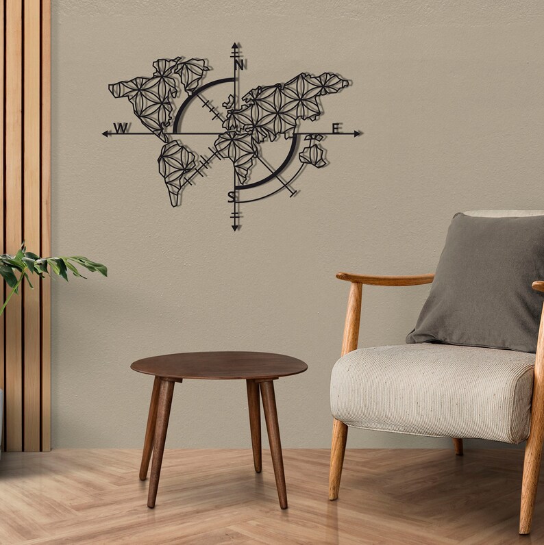 Handmade Metal World Map, Modern Wall Decor for Stylish Home and Office ...