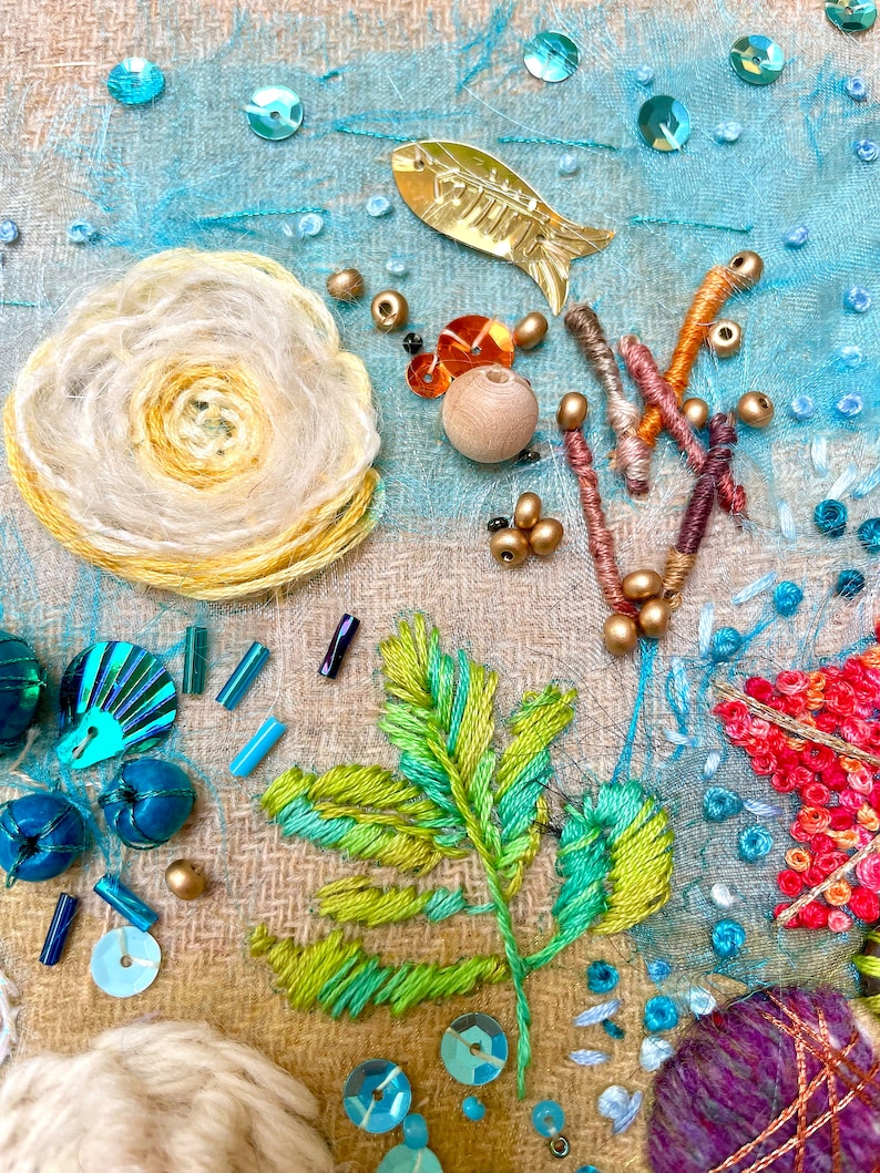 Seaside Treasures Embroidery Kit - Etsy