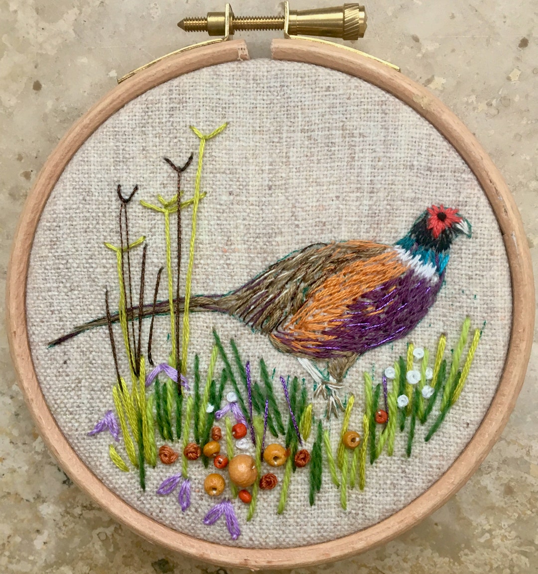 Woodland Pheasant Embroidery Kit - Etsy