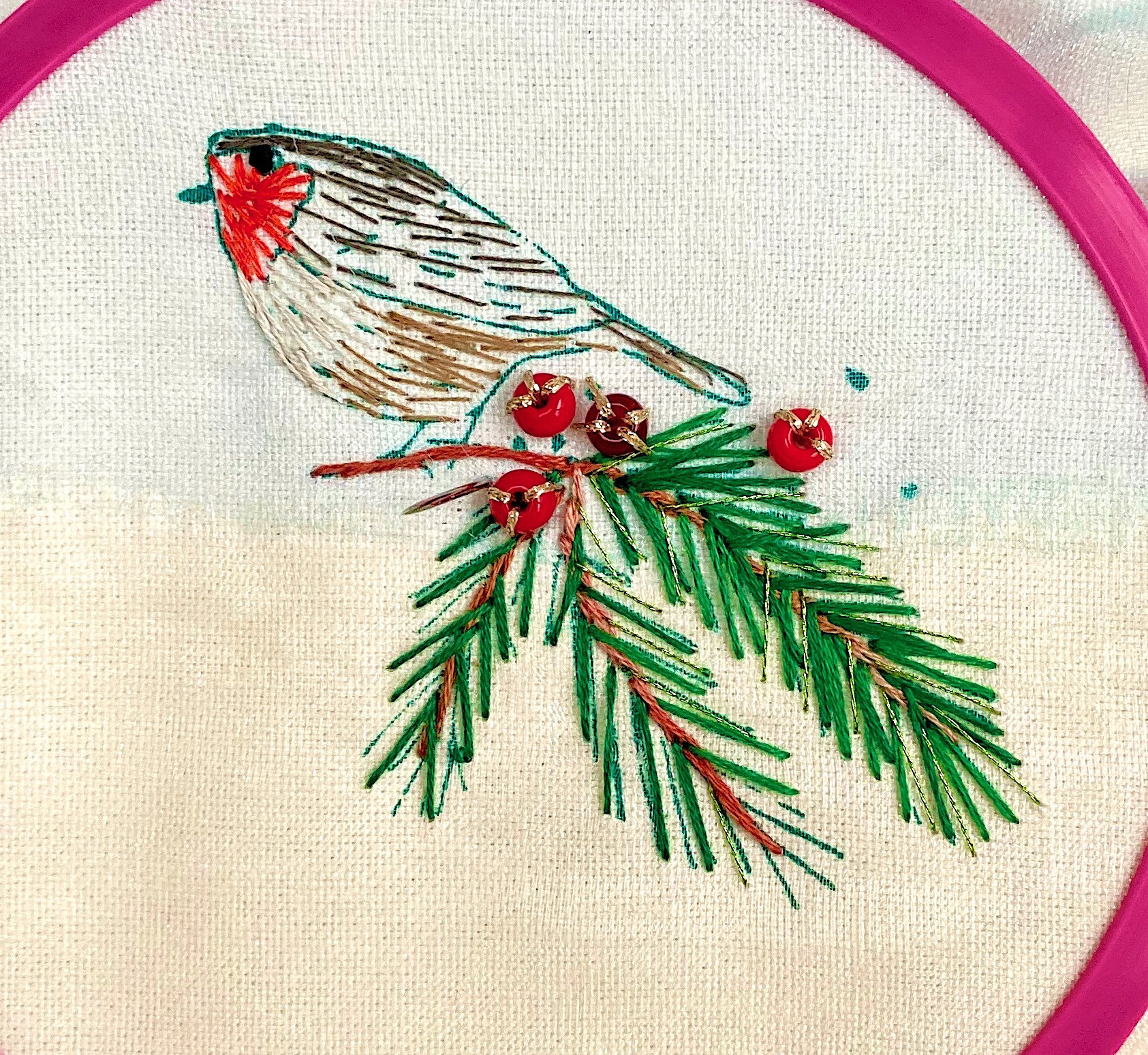 The Robin in the Pines Embroidery Kit - Etsy