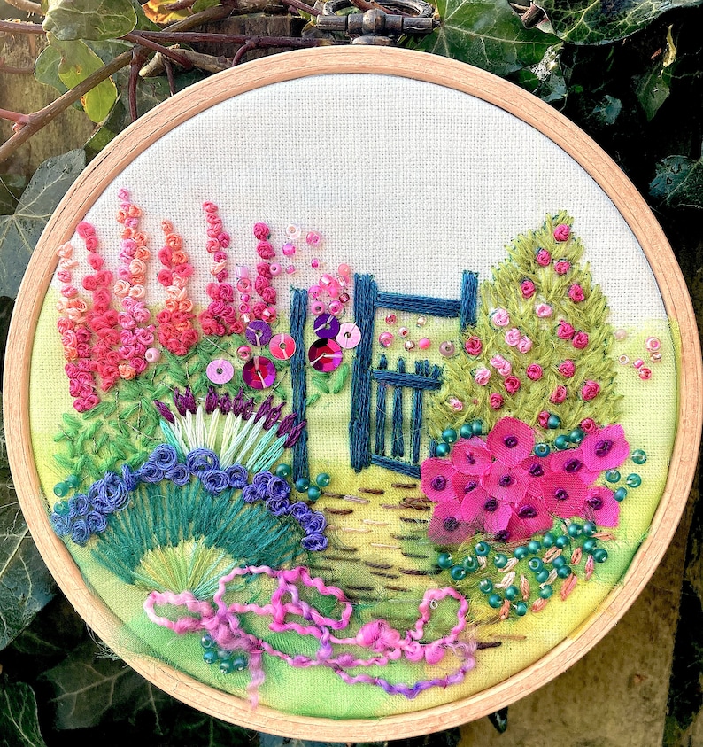 The Garden Gate Embroidery Kit - Etsy