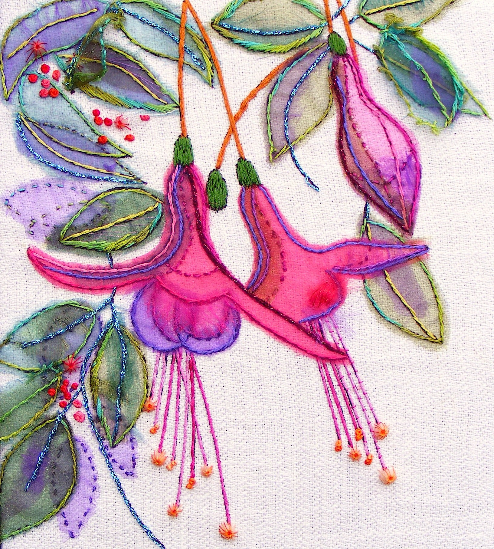 Fuchsias Embroidery Kit - Etsy