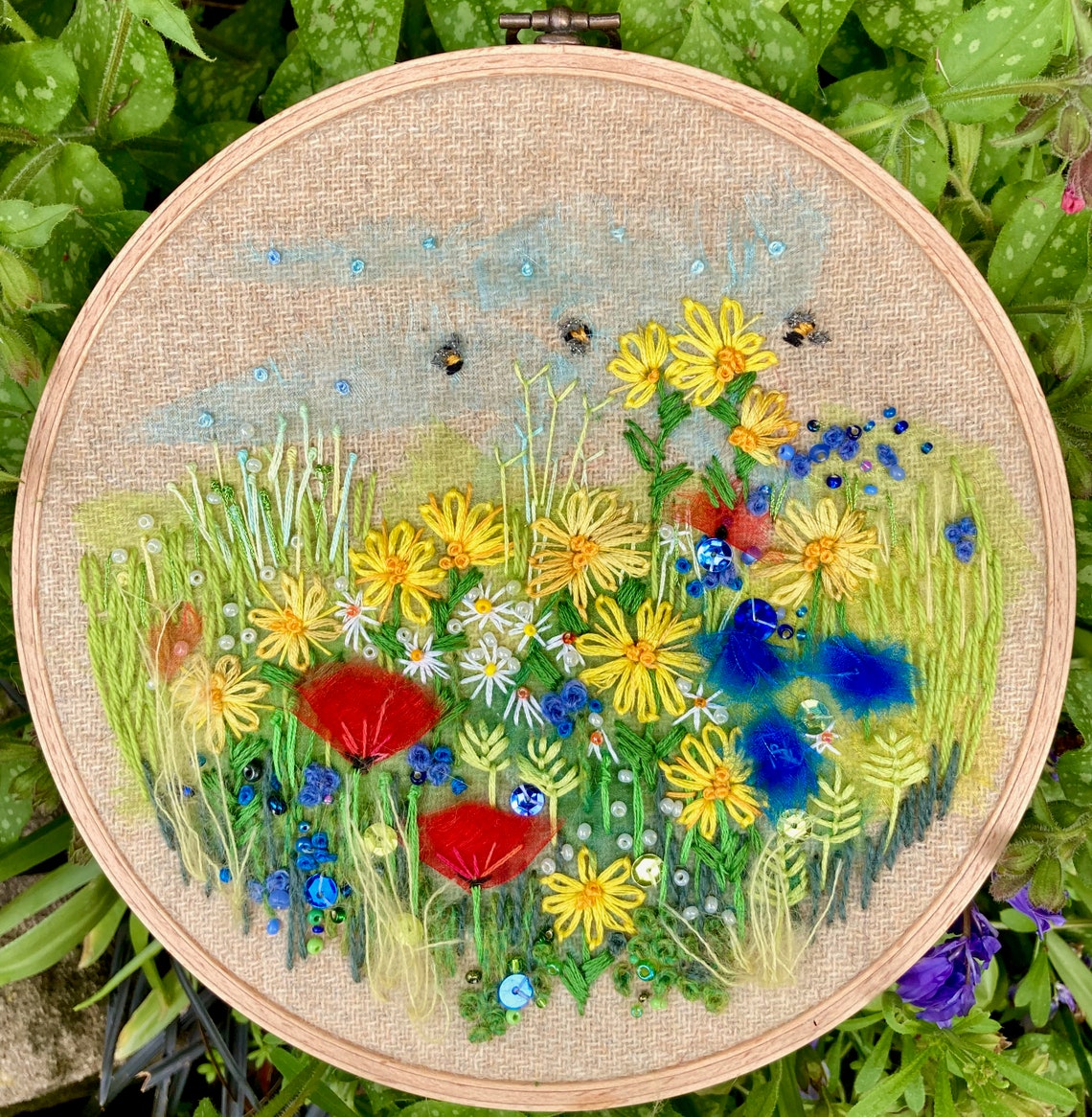 Cornflower Meadow Embroidery Kit - Etsy