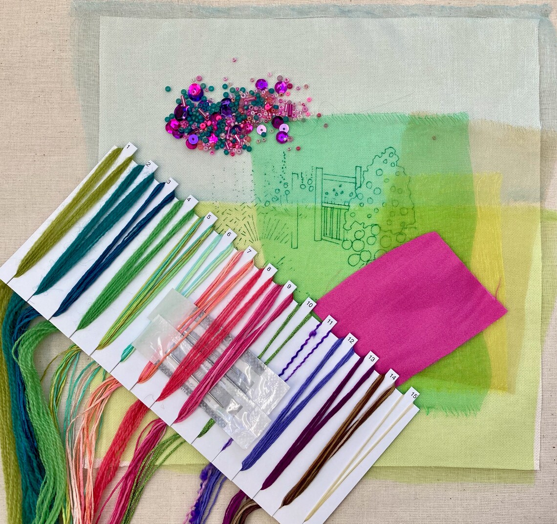 The Garden Gate Embroidery Kit - Etsy