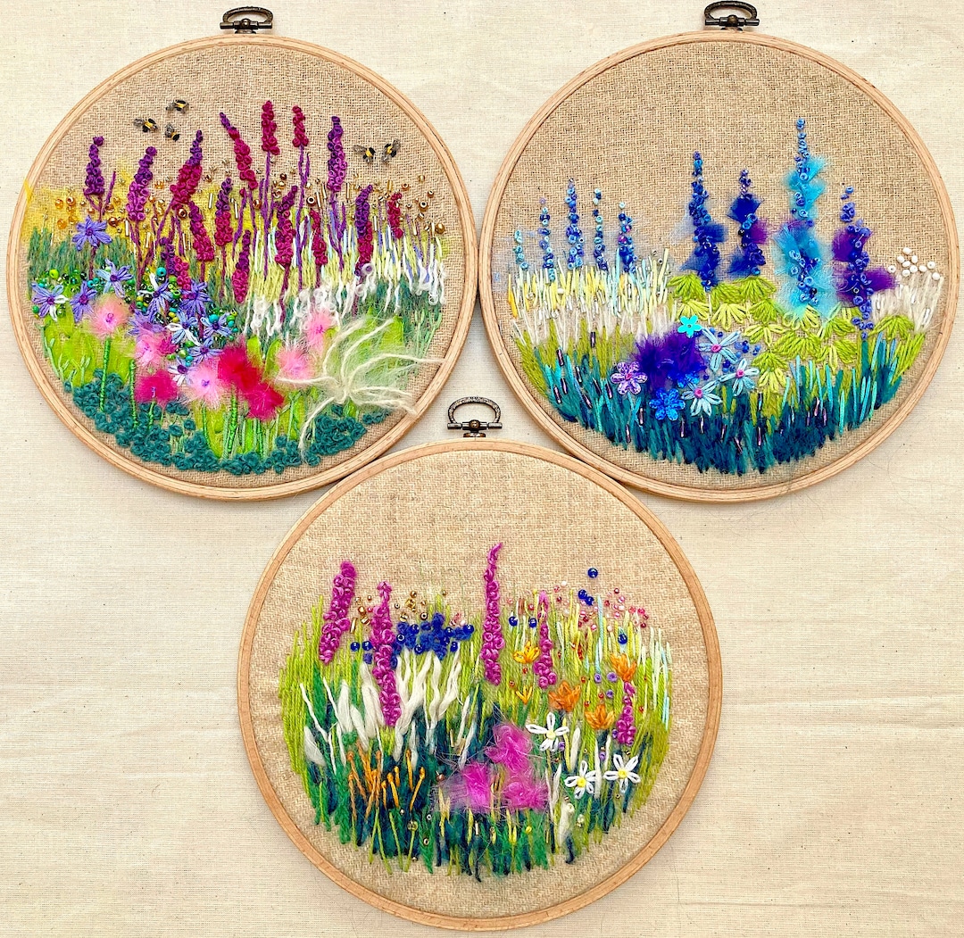 The Garden Collection Embroidery Kits - Etsy