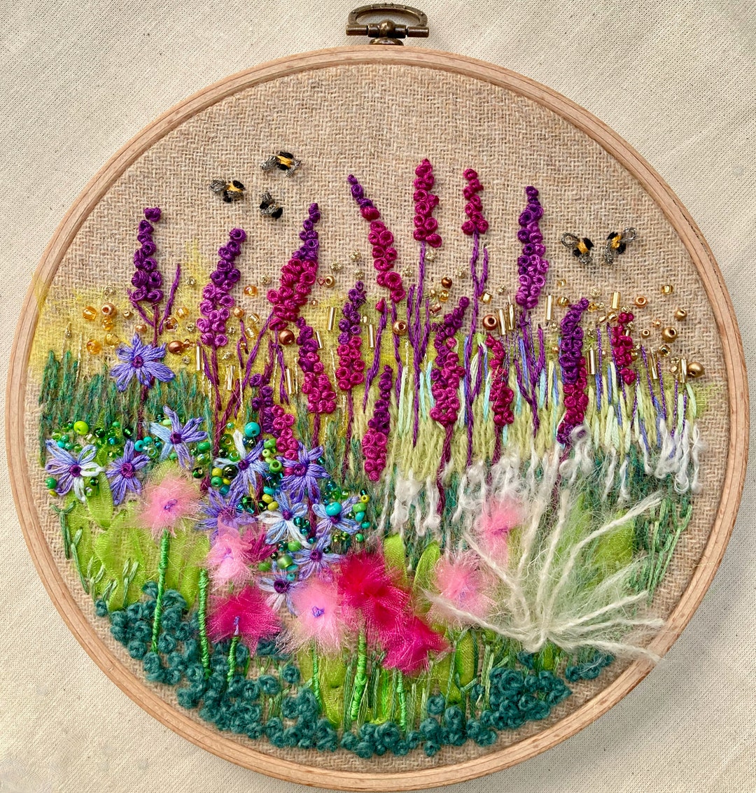 Carnations & Loosestrife Embroidery Kit - Etsy