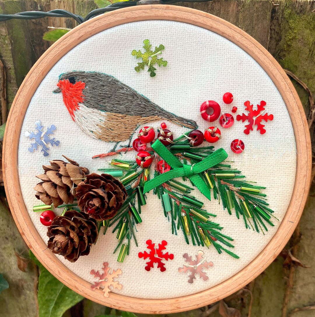 The Robin in the Pines Embroidery Kit - Etsy
