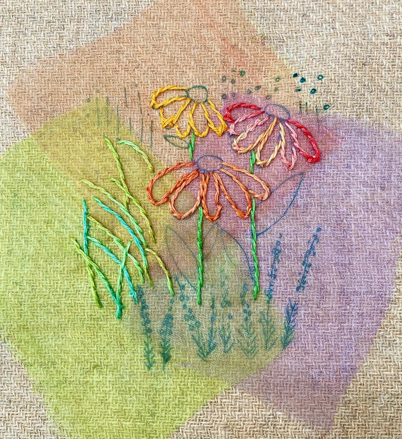 Salvia and Heleniums Embroidery Kit - Etsy
