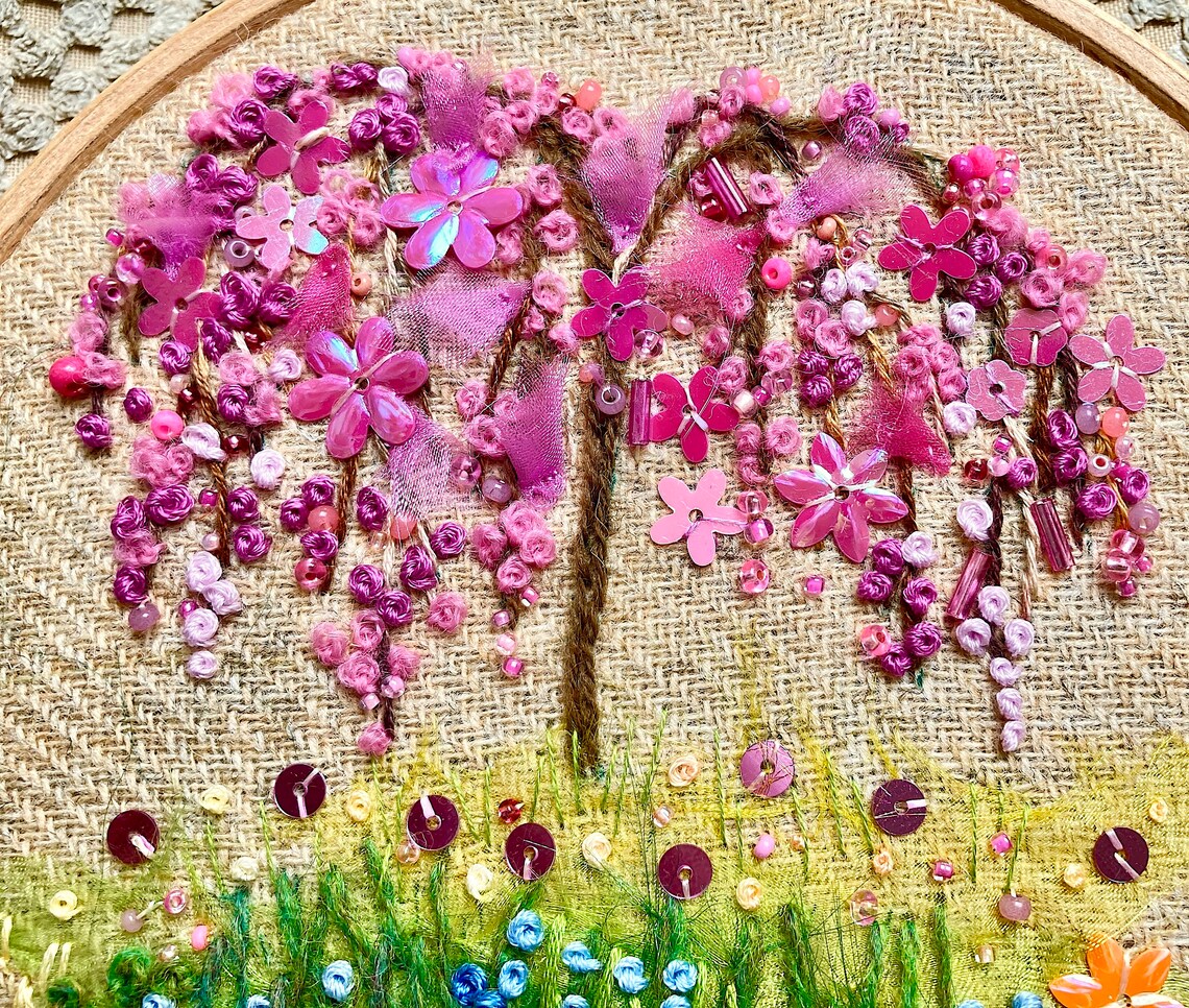 The Weeping Cherry Tree Embroidery Kit - Etsy