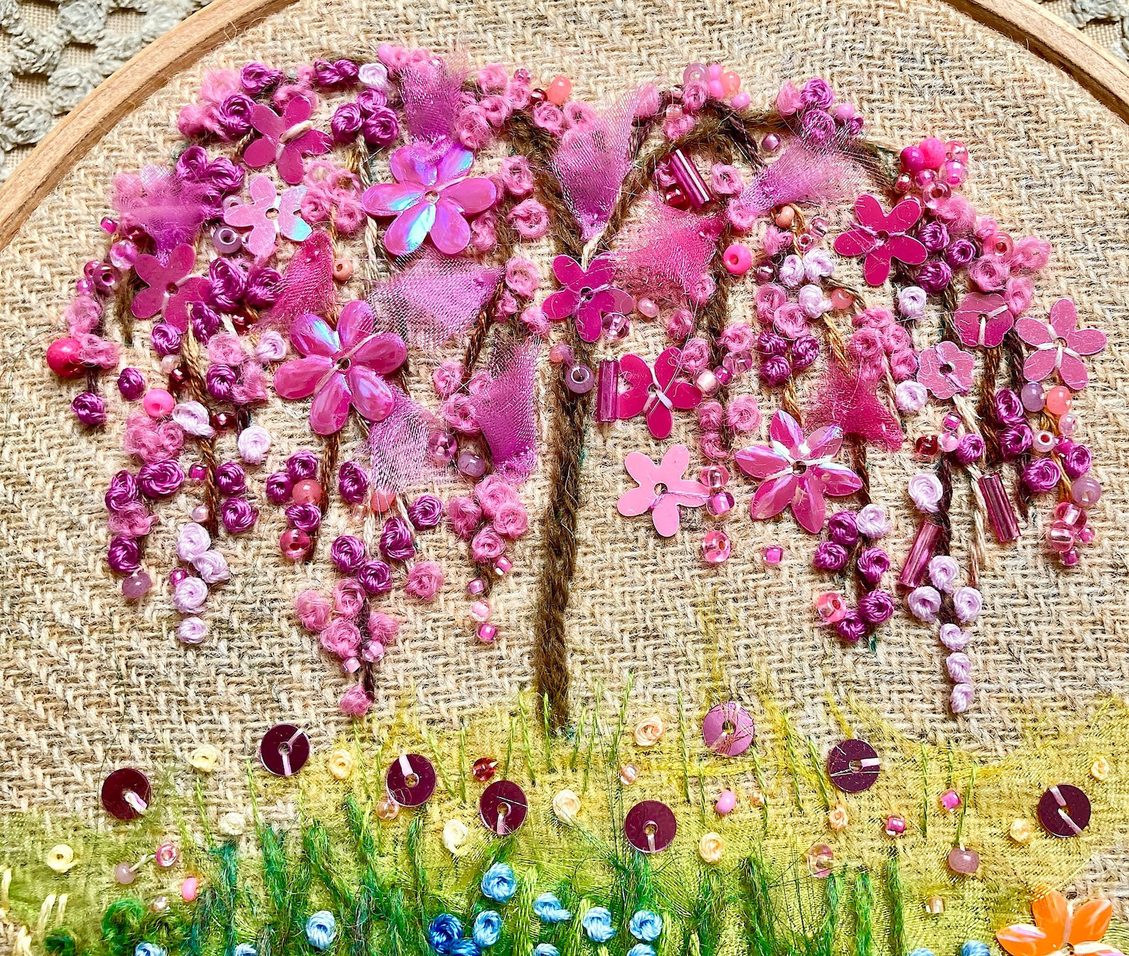 The Weeping Cherry Tree Embroidery Kit - Etsy