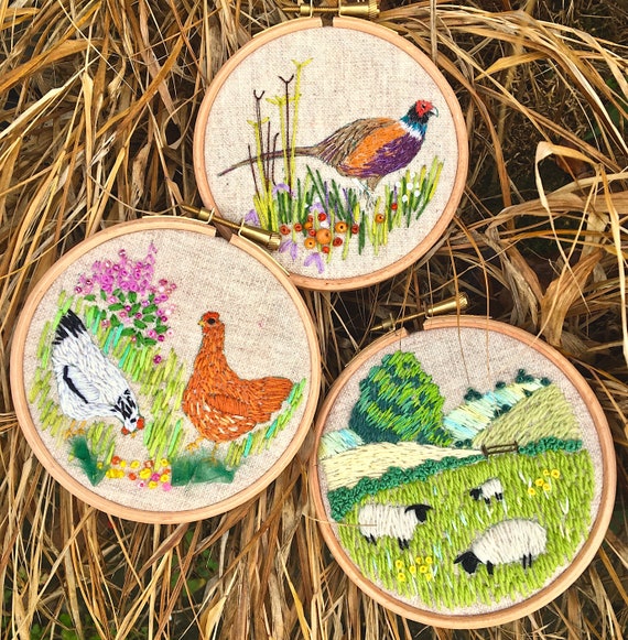 Countryside Collection Embroidery Kits | Etsy