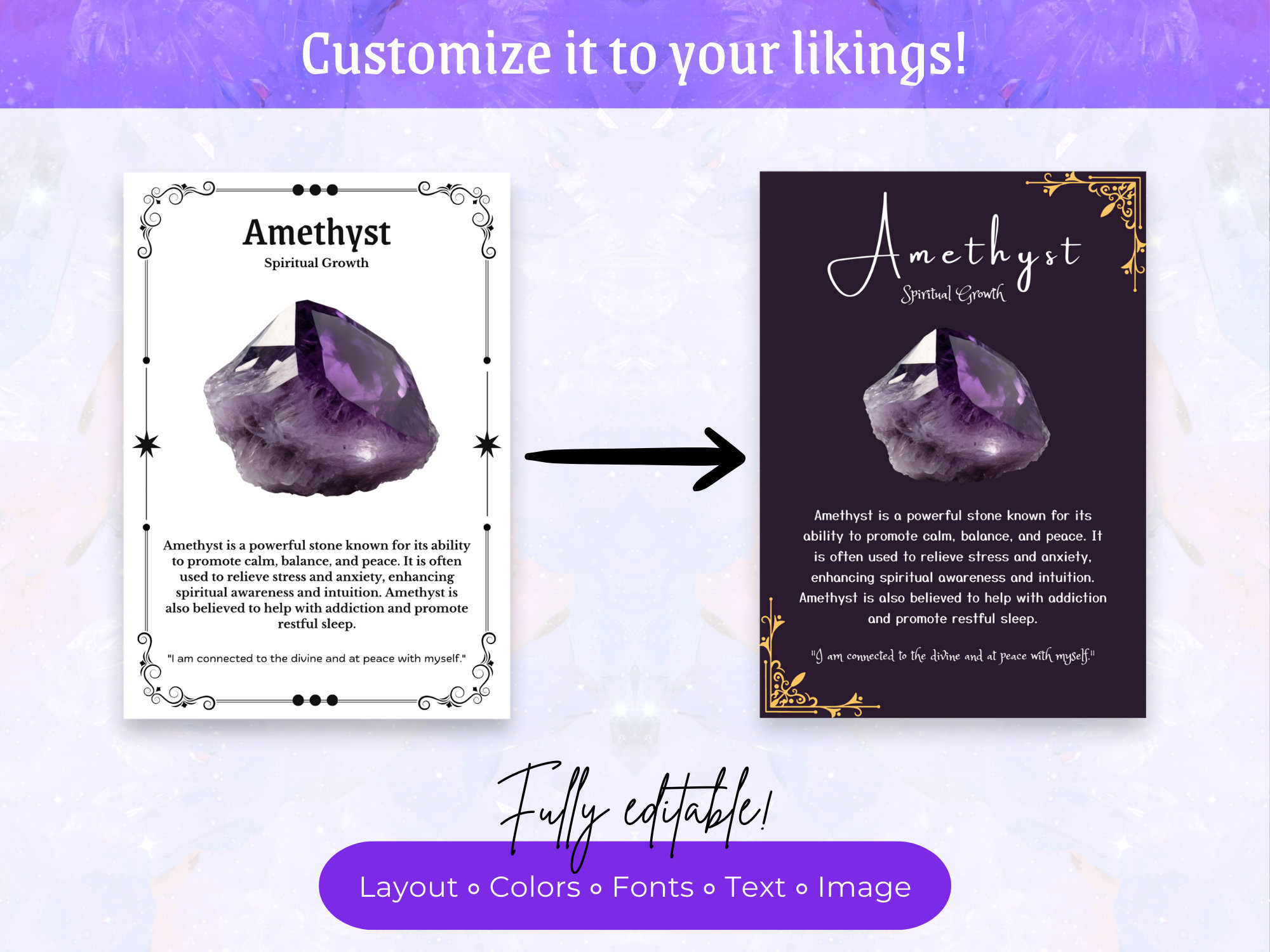 100 Editable Printable Crystal Meaning Cards, Gemstone Meanings ...