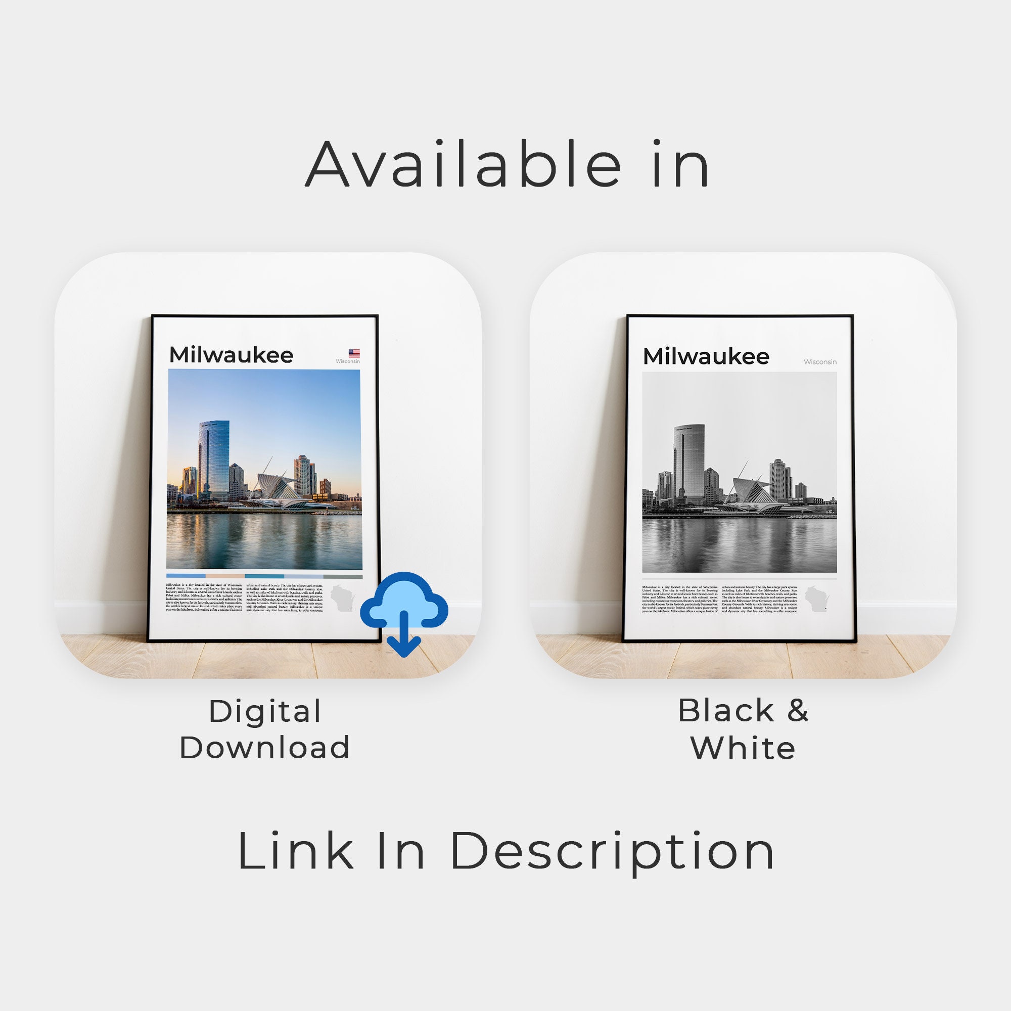Milwaukee Print Milwaukee Wall Art Milwaukee Poster - Etsy