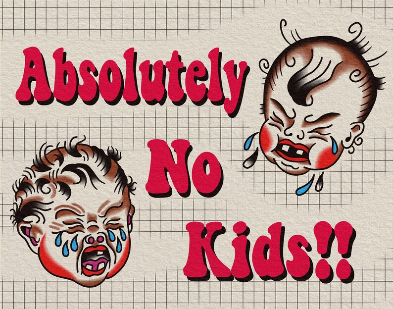 11x14 No Kids Sign - Etsy