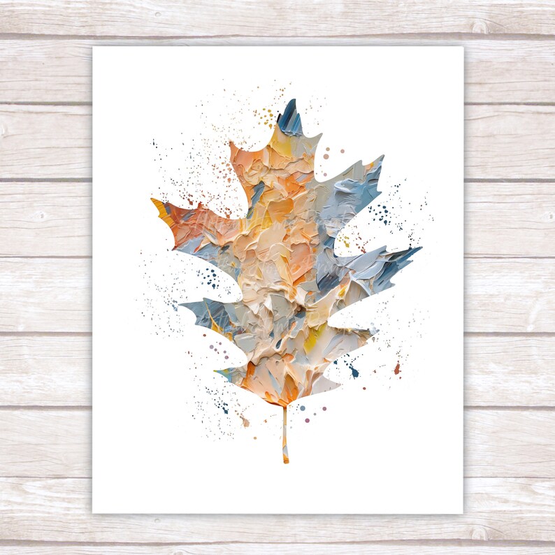 Fall Leaf Abstract Silhouette Wall Art Painting Printable Art Download ...
