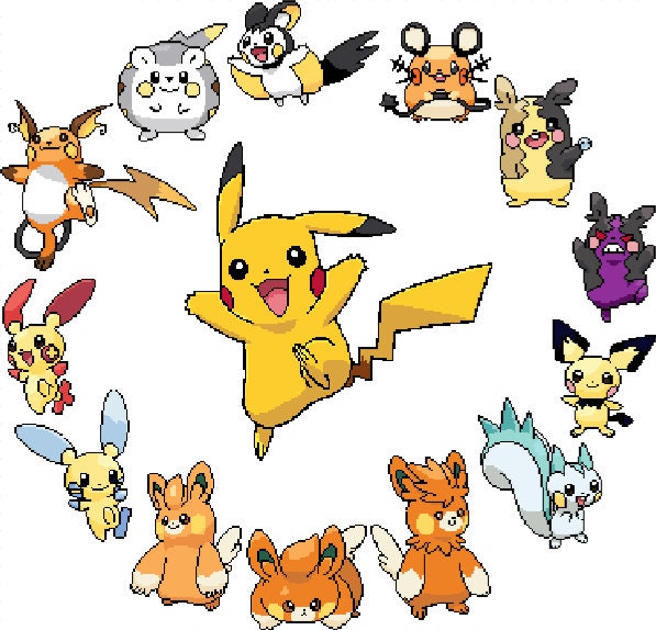 Pokémon Pikachu Family pikaclones Cross Stitch Pattern - Etsy