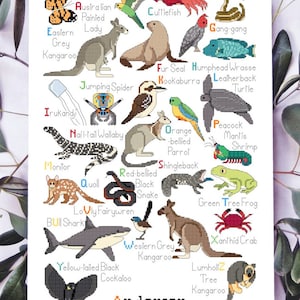 Australian Animals Alphabet Cross Stitch - Etsy