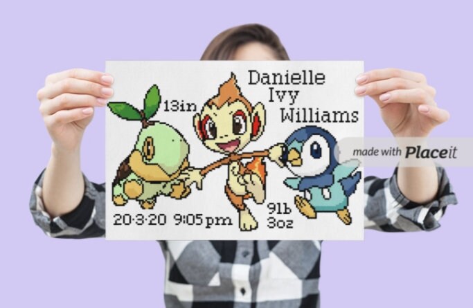 Pokemon Generation 4 Baby Sampler. Turtwig, Chimchar, Piplup - Etsy