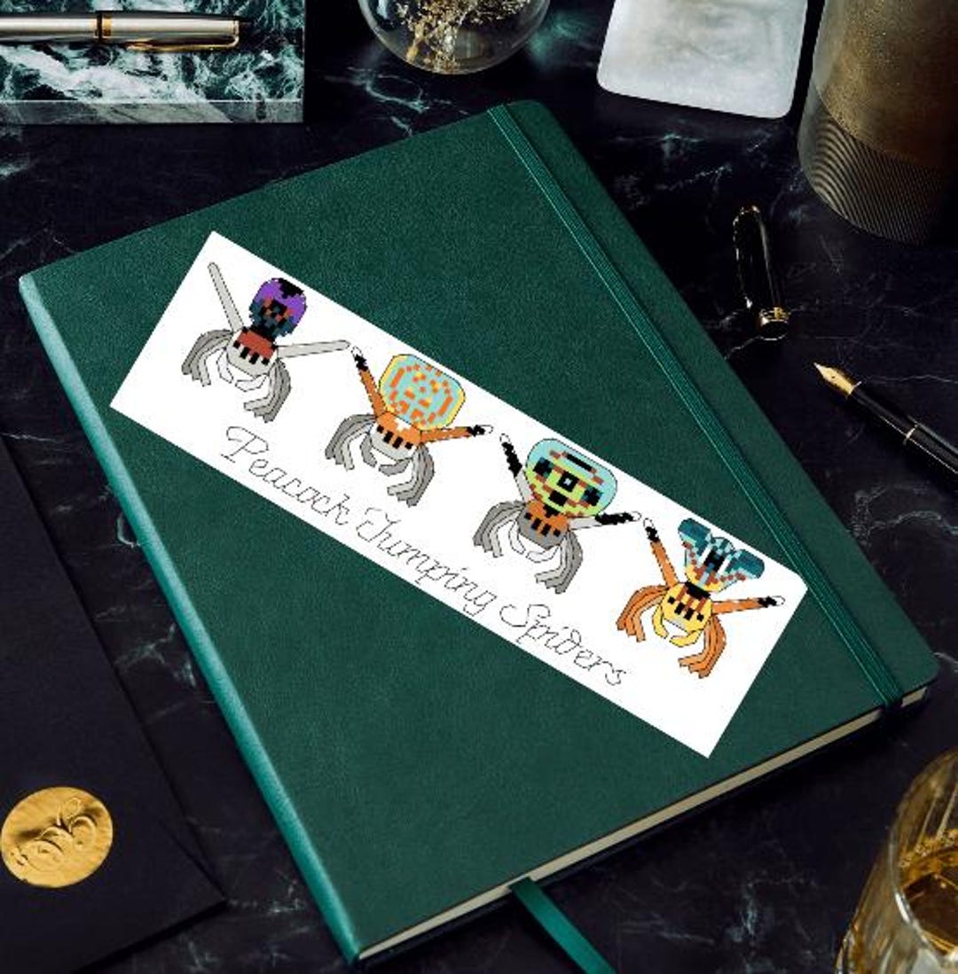 Peacock Jumping Spiders (4 Spider Version) Bookmark Pattern - Etsy
