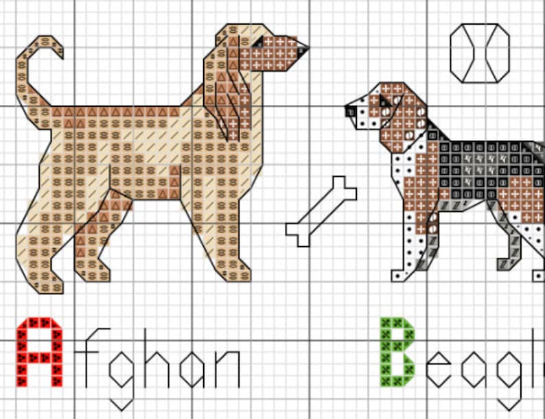 Dog Breeds Alphabet Cross Stitch - Etsy