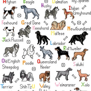 Dog Breeds Alphabet Cross Stitch - Etsy