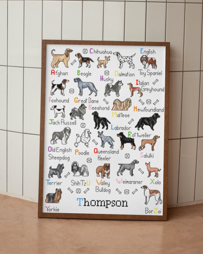 Dog Breeds Alphabet Cross Stitch - Etsy