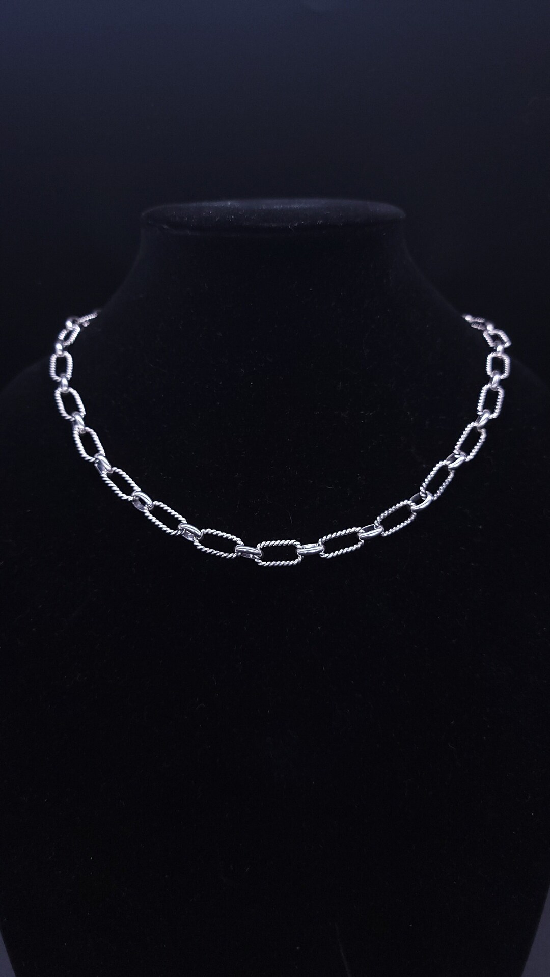 Sterling Silver Twisted Oval Link Chain Necklace - Etsy