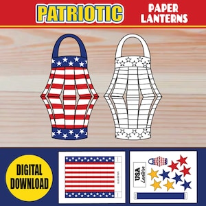 Patriotic USA Paper Lantern Crafts | for USA Holidays Flag Day, 4th of ...