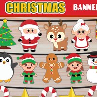 Merry Christmas Bunting Banner Printable PDF - Etsy
