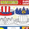 4th of July Paper Crowns Patriotic America Paper Hat Headband ...