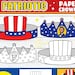 4th of July Paper Crowns | Patriotic America Paper Hat Headband ...