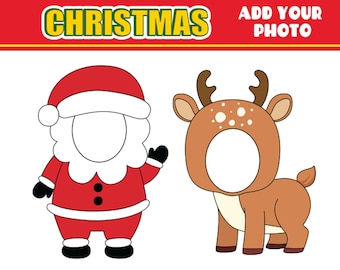 Christmas Add Your Own Photo Picture | PNG Santa & Reindeer Add Photo ...