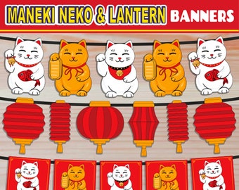 Lucky Cats Banner - Etsy