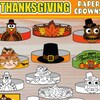 Thanksgiving Paper Crowns for Kids| PRINTABLE Hat Headbands| Craft ...