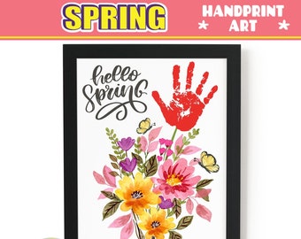 Buy Spring Flower Handprint Craft for Kids Art Keepsake for MOM, Hand ...