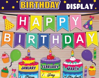 Birthday Display Classroom Decor | PRINTABLE | With Birthday Banner ...