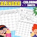 Printable Coloring Calendar for Kids | Undated Monthly DIY (digital ...
