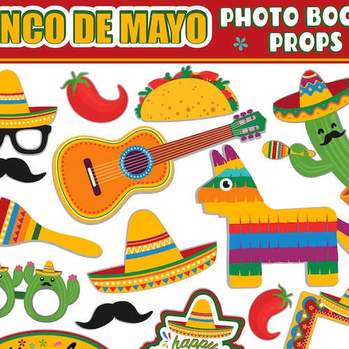 Fiesta Photo Booth PRINTABLE Props Cinco De Mayo Mexican - Etsy
