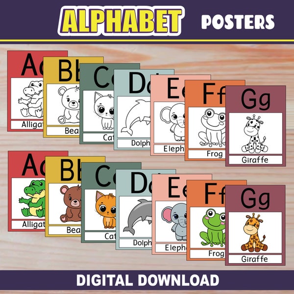 Modern Alphabet Poster - Etsy