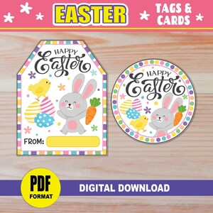 PRINTABLE Easter Gift Tags and Cards | Happy Easter Bunny Cards for ...