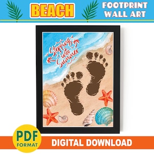 Beach Footprint Art | Summer Craft Activity | PRINTABLE Foot Print ...
