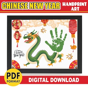 Chinese New Year Handprint Art Year of the Dragon Footprint Craft Lunar ...