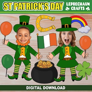 St Patrick's Day Craft for Bulletin Board | Leprechaun Yourself Face ...