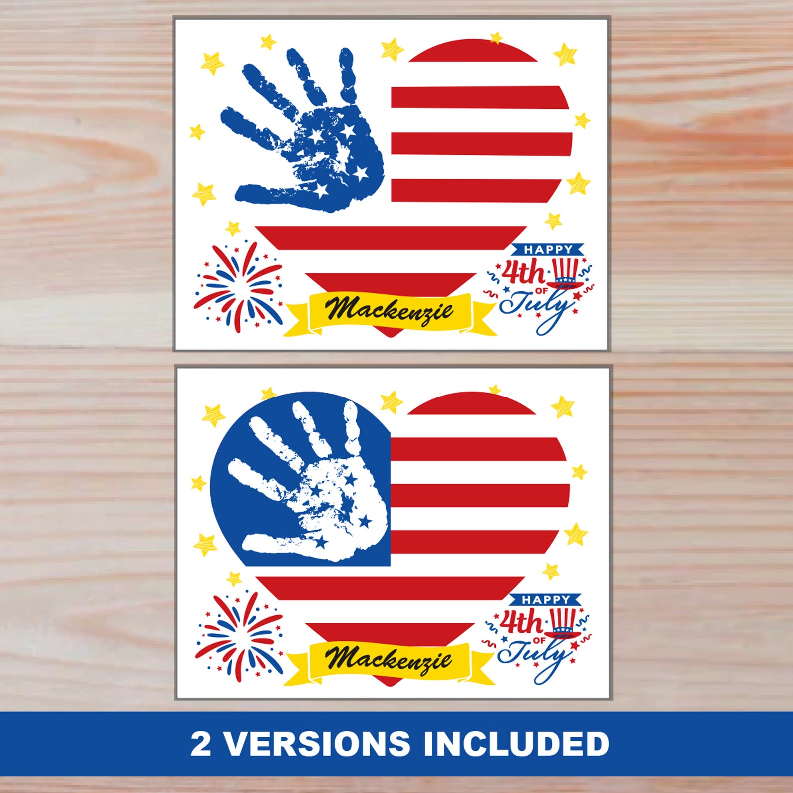 4th of July Handprint Art Bundle | Patriotic Keepsake (digital Download ...